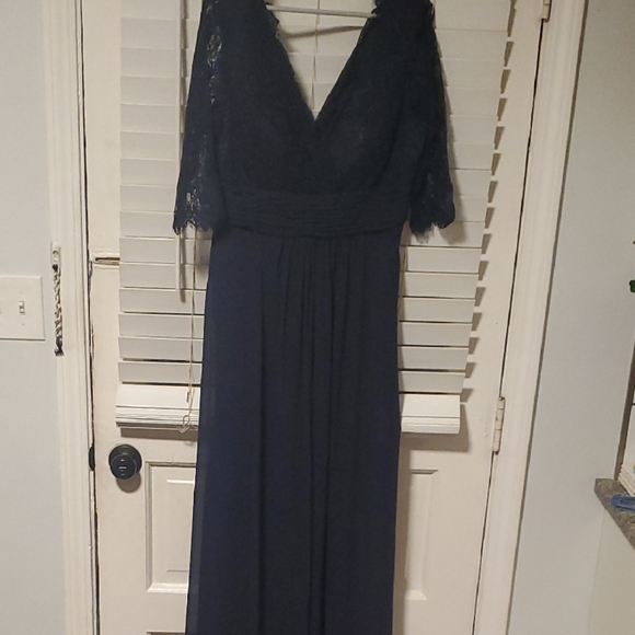 JS Collections | Dresses | Js Collections Midnight Blue Lace Gown ...